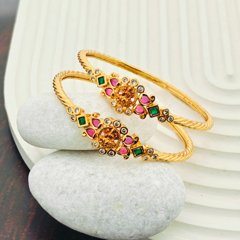 Kada style CZ Mango bangle Set