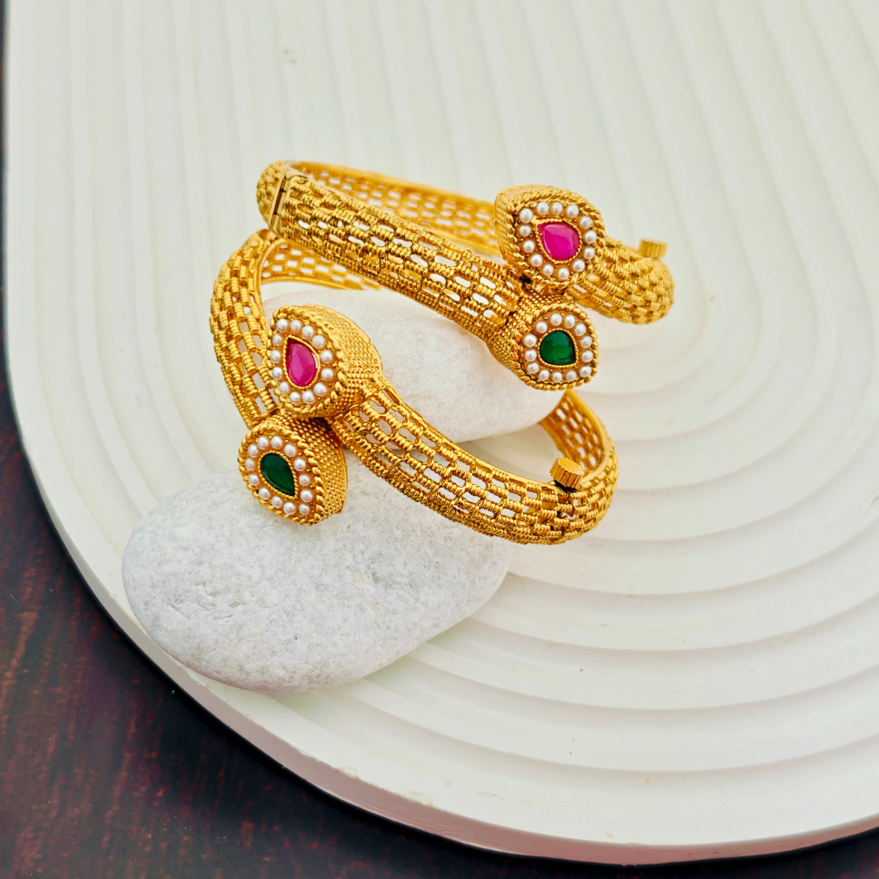2 Pc set cz stone Bangles Set